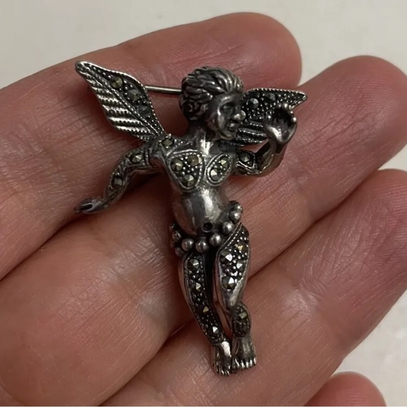Vintage | Jewelry | Vintage Sterling Silver Angel Brooch Pin | Poshmark